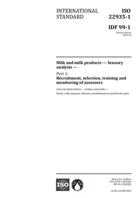 ISO 22935-1 | IDF 99-1: 2023 - Milk and milk products — Sensory analysis — Part 1: Recruitment ...