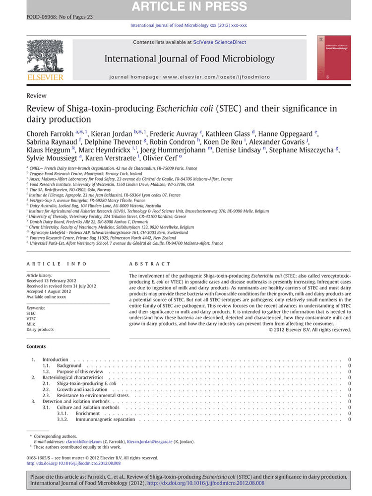 Review of Shiga-toxin-producing Escherichia coli (STEC) and their ...